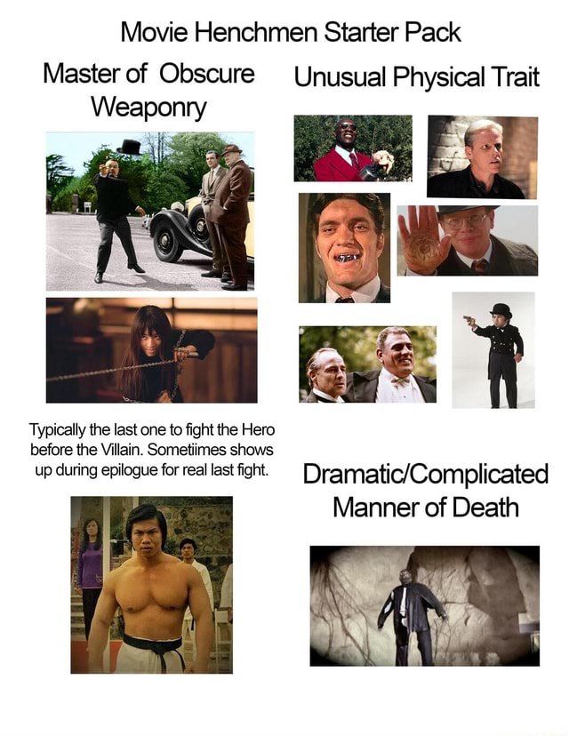 Movie Henchmen Starter Pack Master of Obscure Unusual Physical Trait ...