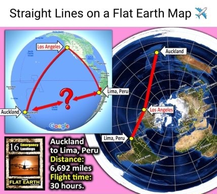 Straight Lines on a Flat Earth Map - iFunny