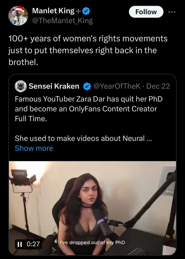 Manlet King TheManlet King 100+ years of women's rights movements just to put themselves right ...