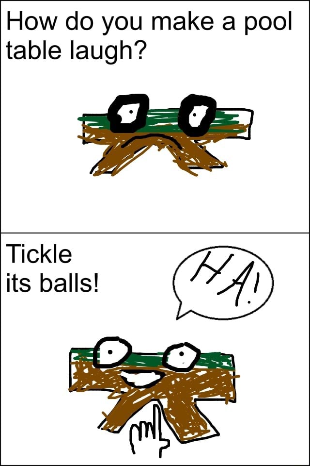 How do you make a pool table laugh? Tickle its balls! - iFunny