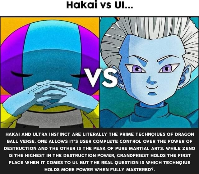 Hakai vs UI... HAKAI AND ULTRA INSTINCT ARE LITERALLY THE PRIME ...