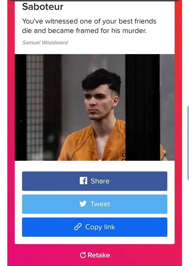 Saboteur You've witnessed one of your best friends die and became ...