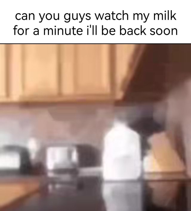 Can you guys watch my milk for a minute ill be back soon - iFunny
