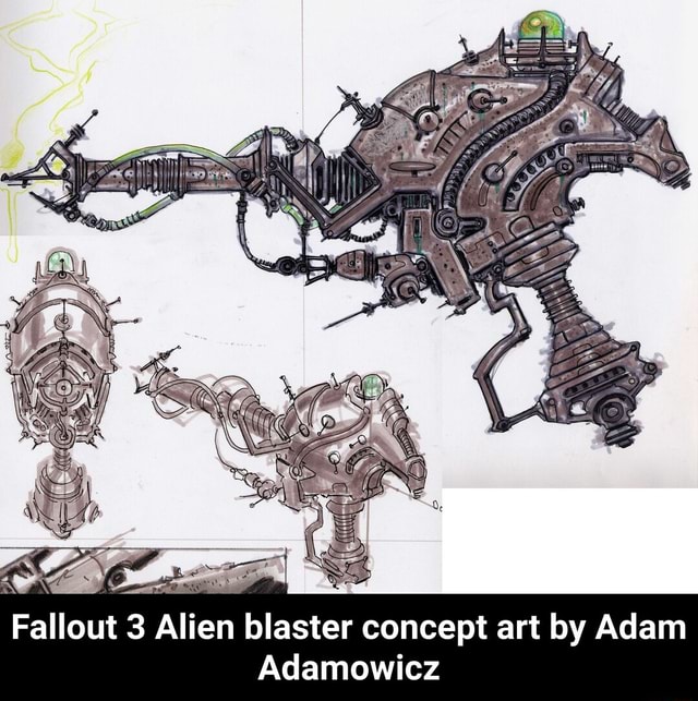 Fallout 3 Alien blaster concept art by Adam Adamowicz - Fallout 3 Alien ...