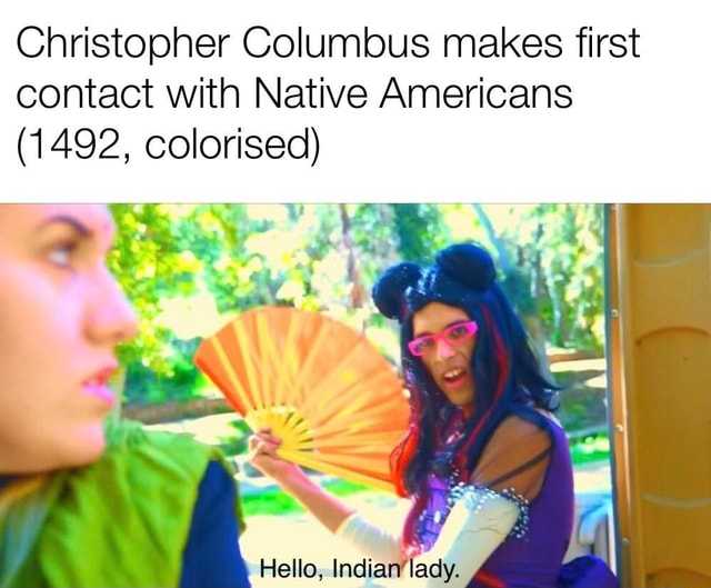 Christopher Columbus makes first contact With Native Americans (1492 ...