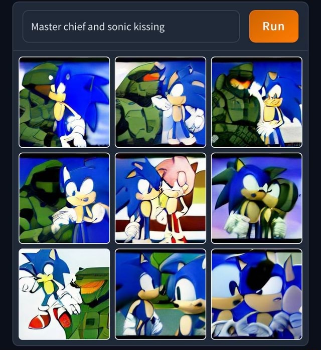 Master chief and sonic kissing ot Run - iFunny