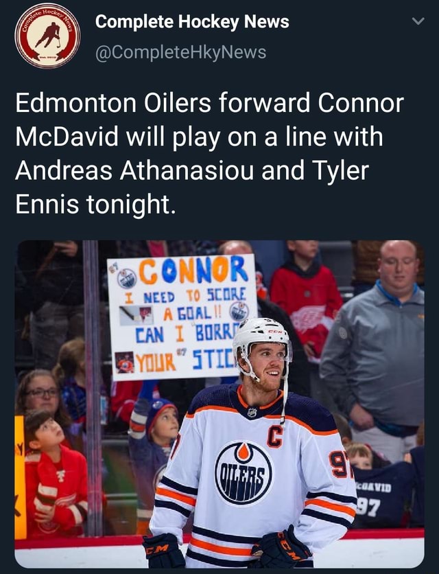 Edmonton Oilers forward Connor McDavid will play on a line with Andreas ...