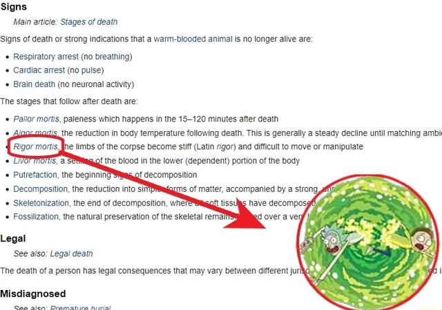 Signs 'Main article: Stages of death Signs of death or strong ...