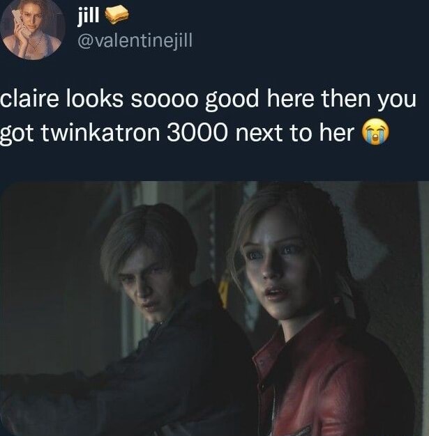 Claire looks soooo good here then you got twinkatron 3000 next to her ...