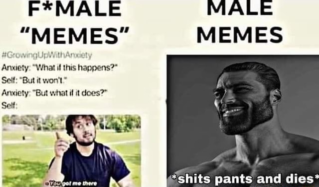F*MALE "MEMES" MEMES eke happen? Anviety: "But what if it does?" - iFunny