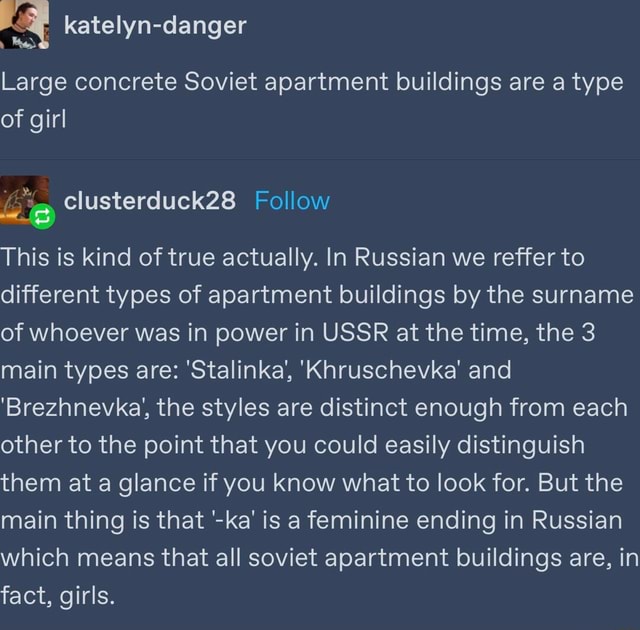 Katelyn-danger Large concrete Soviet apartment buildings are a type of ...
