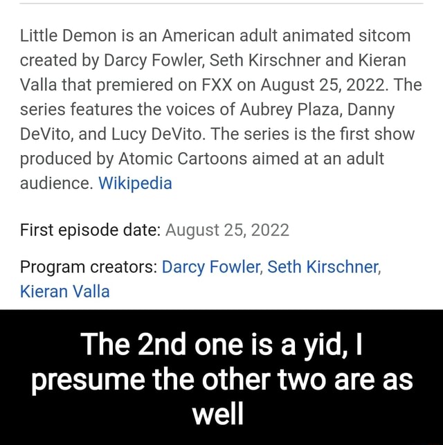 Little Demon is an American adult animated sitcom created by Darcy ...
