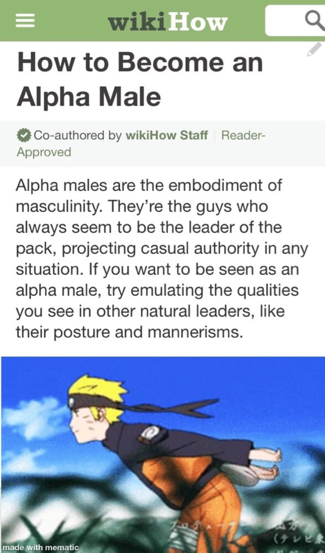 How to Become an Alpha Male QCo-authored by wikiHow Staff Reader ...