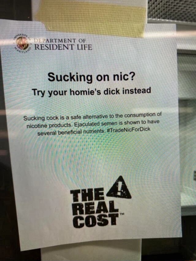 Artment Of Resident Life Sucking On Nic Try Your Homies Dick Instead