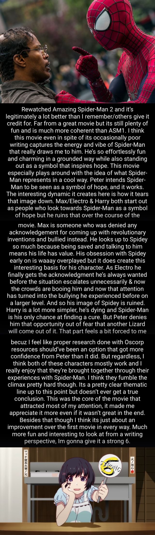 Ed Amazing Spider Man 2 and it's legitimately a lot better than I give ...