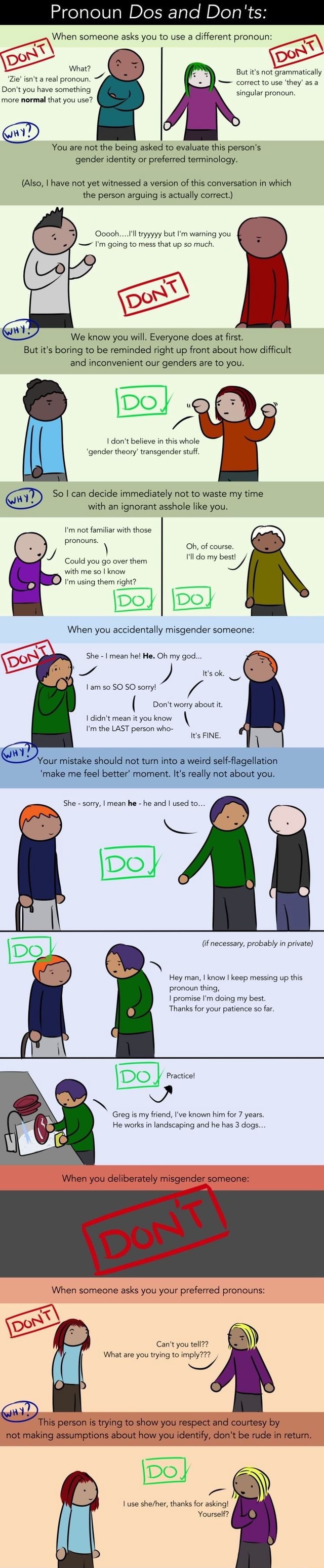 Pronoun Dos and Don'ts When someone asks you to use a different pronoun ...