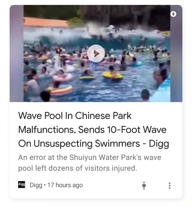 Wave Pool In Chinese Park Malfunctions, Sends 10-Foot Wave On ...