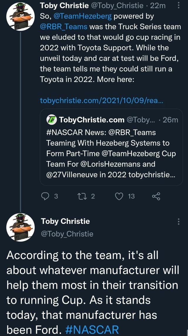 Toby Christie @Toby Christie - So, @TeamHezeberg powered by @RBR was ...