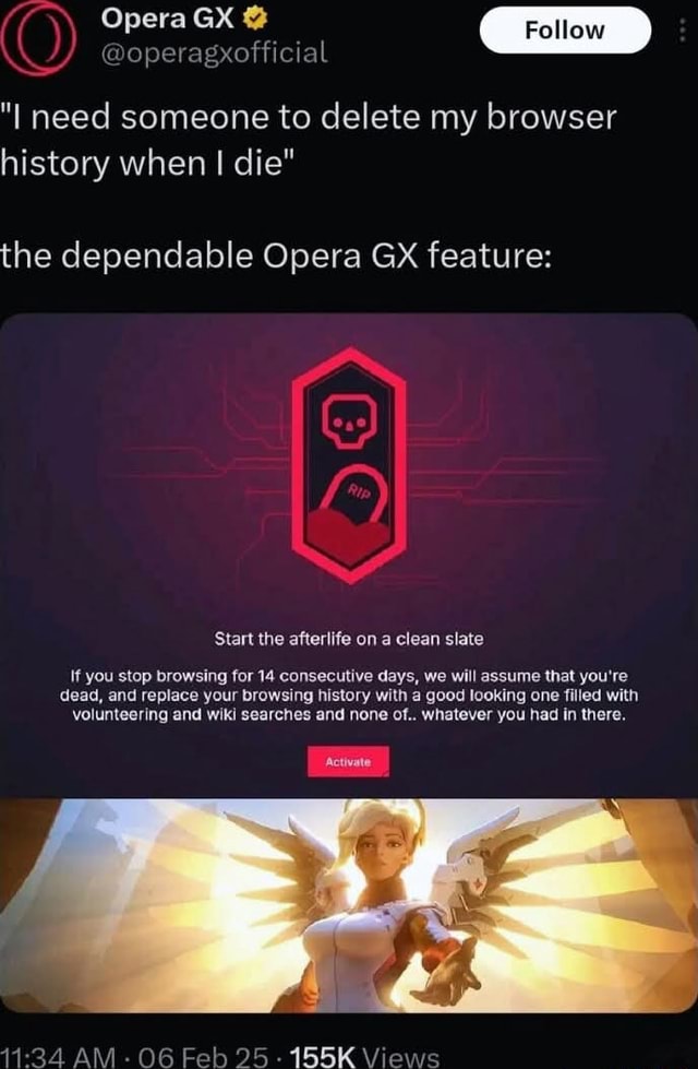 Opera GX Goperagxofficial Follow "I need someone to delete my browser ...