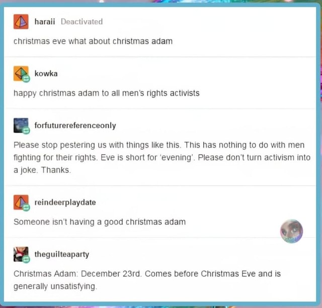 Haraii Deactivated howka christmas eve what about christmas adam happy ...