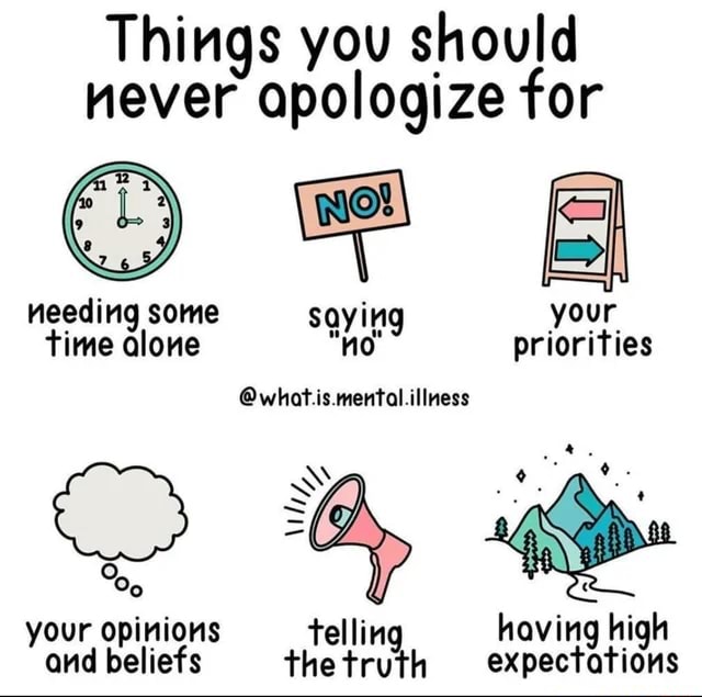 Things you should never apologize for your heeding some saying our "no ...