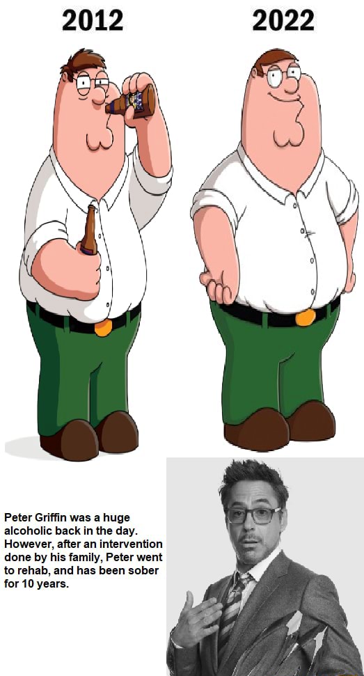 Peter Griffin was a huge alcoholic back in the day. However, after an ...