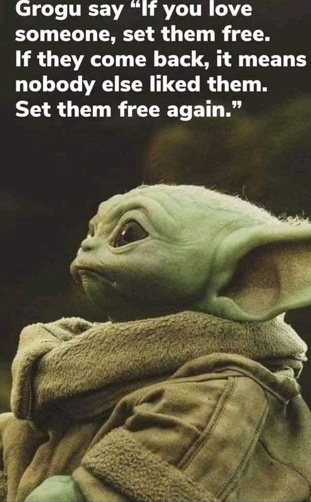 Grogu say "If you love someone, set them free. If they come back, it ...