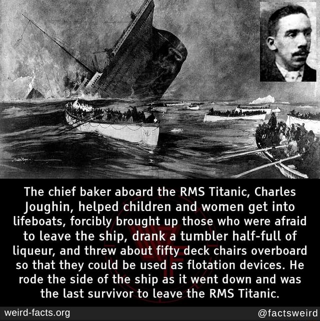The chief baker aboard the RMS Titanic, Charles Joughin, helped ...