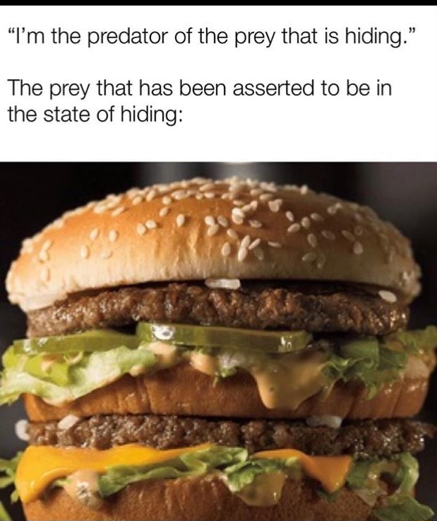 "I'm the predator of the prey that is hiding." The prey that has been ...