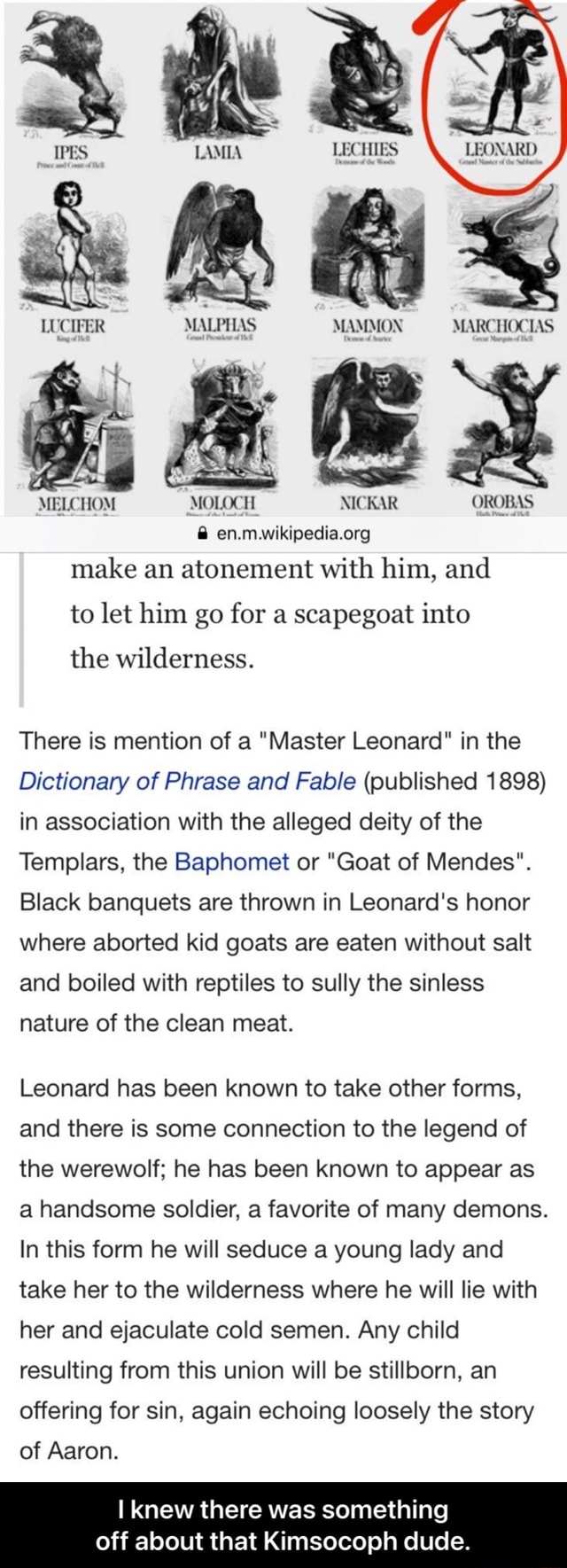 IPES LAMIA LECHIES LUCIFER MALPHAS MAMMON MARCHOCIAS MELCHOM MOLOCH ...