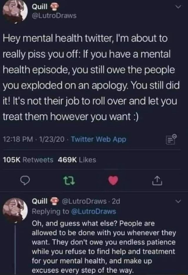 Hey mental health twitter, I'm about to really piss you off: If you ...