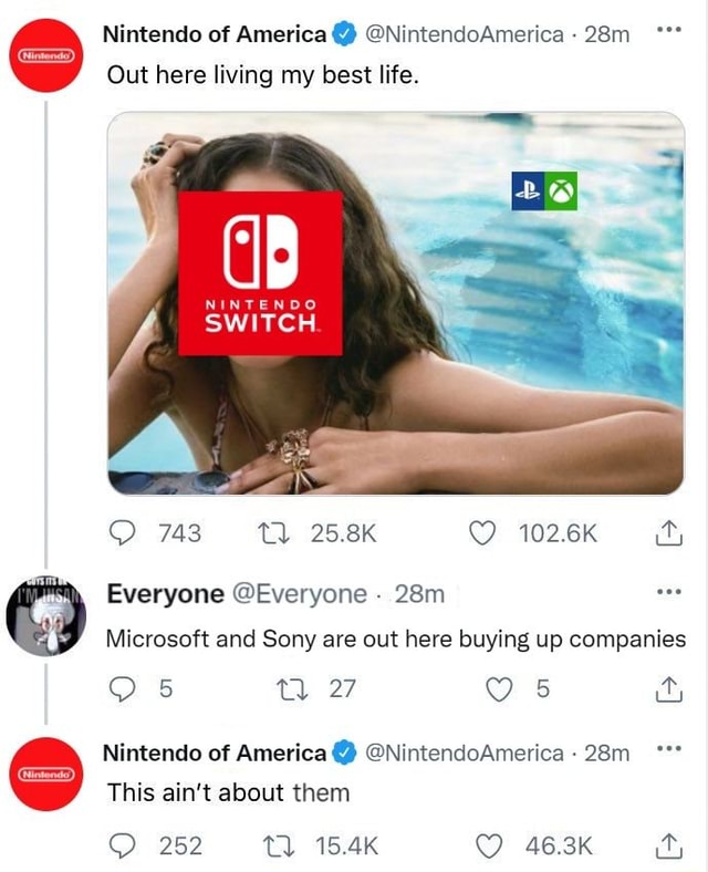 Nintendo of America @NintendoAmerica - Out here living my best life. CB NINTENDO SWITCH 743 T 25 ...