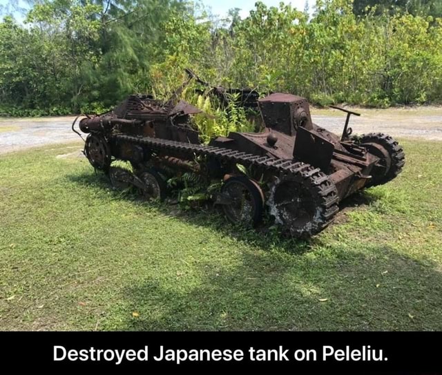 Destroyed Japanese tank on Peleliu. - Destroyed Japanese tank on ...