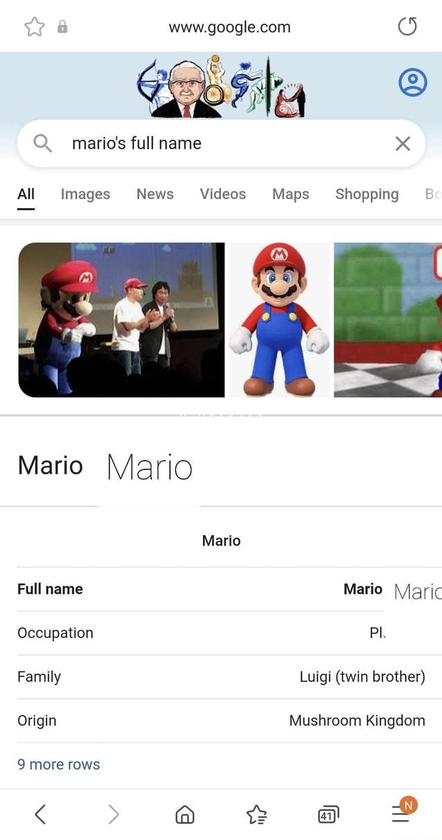TIL that Mario's full name is Mario Mario - QQ. mario's full name All ...