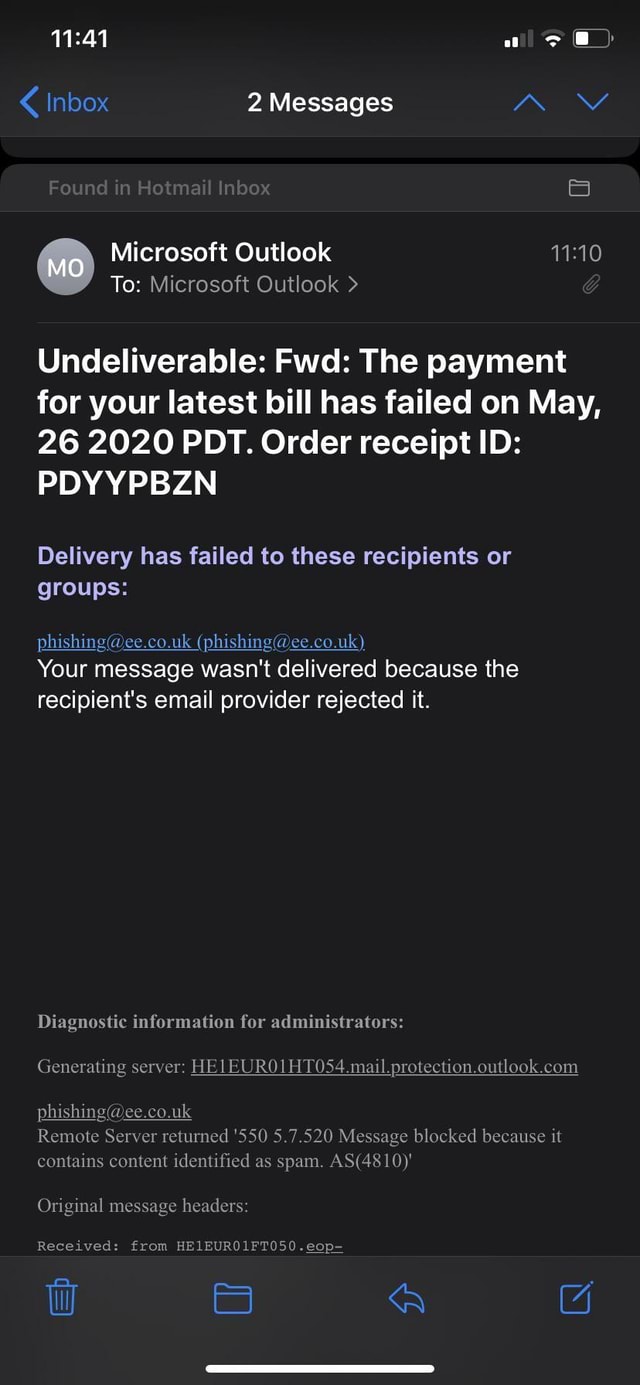 Inbox 2 Messages Microsoft Outlook To: Microsoft Outlook ...