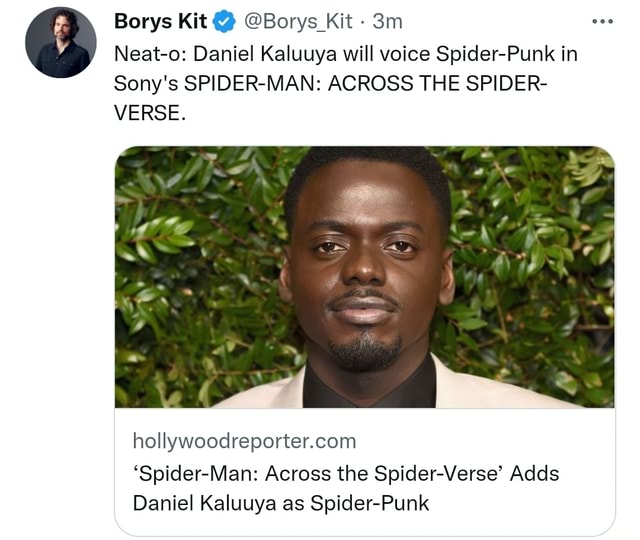 Borys Kit @ @Borys Kit Neat-o: Daniel Kaluuya will voice Spider-Punk in ...