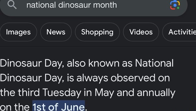 National dinosaur month fe) Images News Shopping Videos Activitie ...