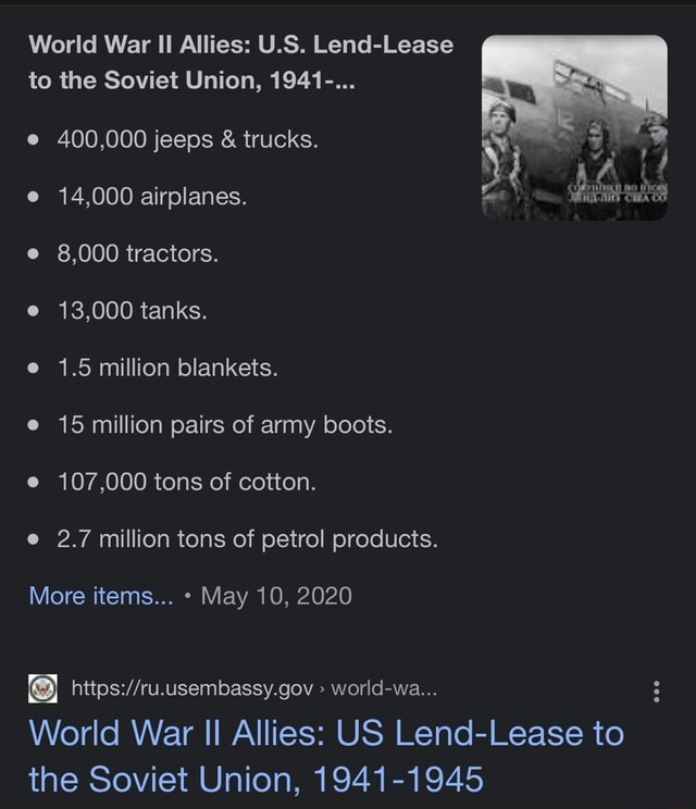 World War II Allies: U.S. Lend-Lease to the Soviet Union, 1941 ...