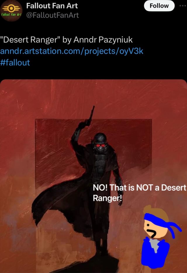Fallout Fan Art Follow fetat @FalloutFanArt "Desert Ranger" by Anndr ...
