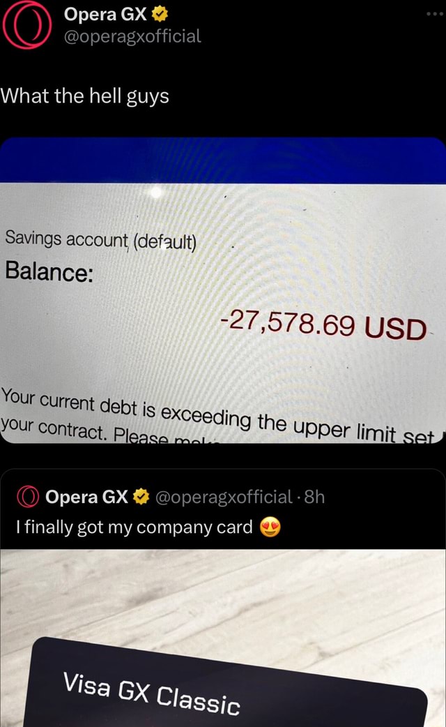 What the hell guys Savings account (default) Balance: 27,578.69 USD ...