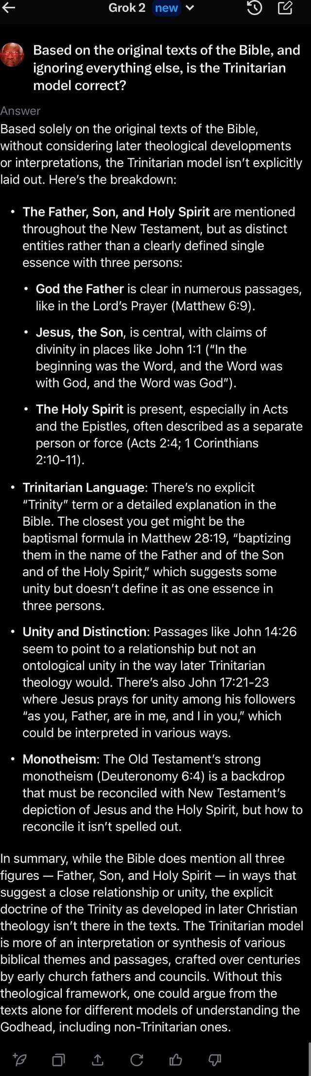 Grok2 new Based on the original texts of the Bible, and ignoring ...