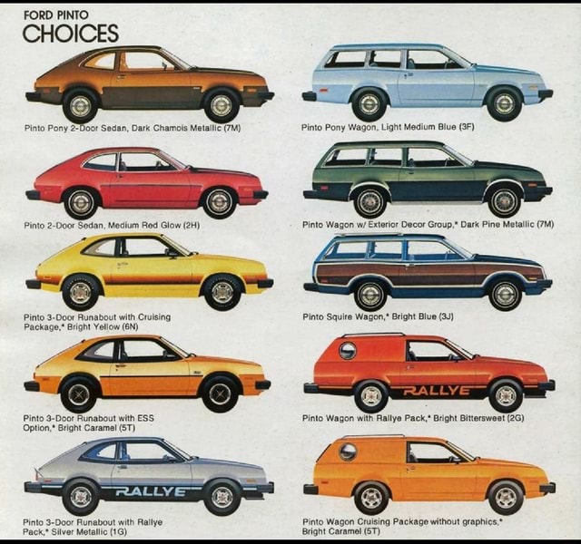 FORD PINTO CHOICES Pinto Pony 2-Door Sedan, Dark Chamois Metallic Pinto ...