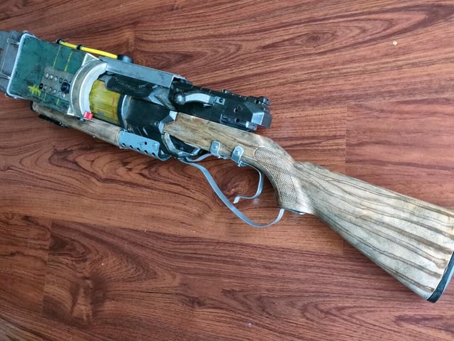 Butt stock came from a really cheap M14 Nerf/water gel/airsoft combo ...