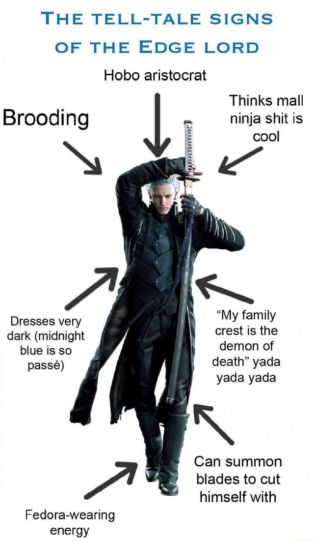 THE TELL-TALE SIGNS OF THE EDGE LORD Hobo aristocrat Brooding Thinks ...