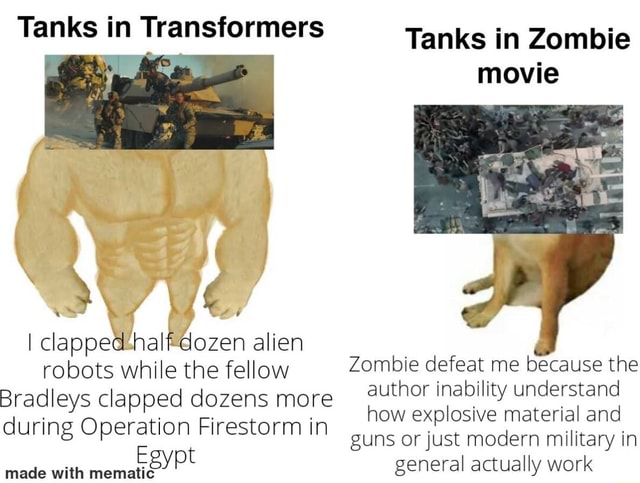 Tanks in Zombie movie Tanks in Transformers I alfjozen alien robots ...