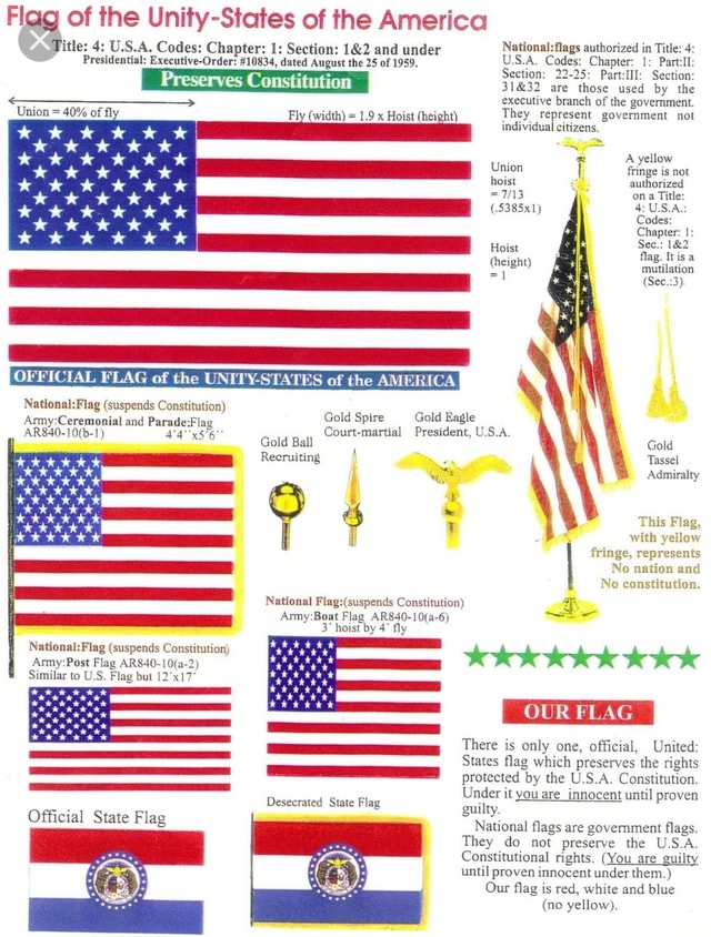 Flag of the Unity-States of the America Similar to U.S. Flag but 12'x17 ...