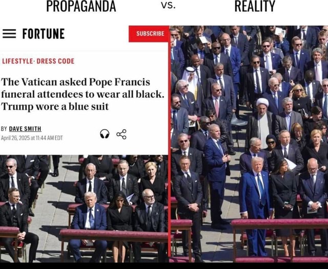 = FORTUNE LIFESTYLE- DRESS CODE VS. SUBSERIBE The Vatican asked Pope ...