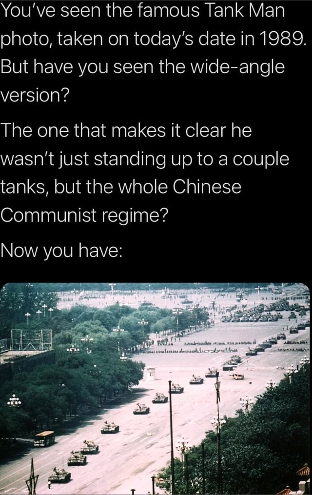 You've seen the famous Tank Man photo, taken on today's date in 1989 ...