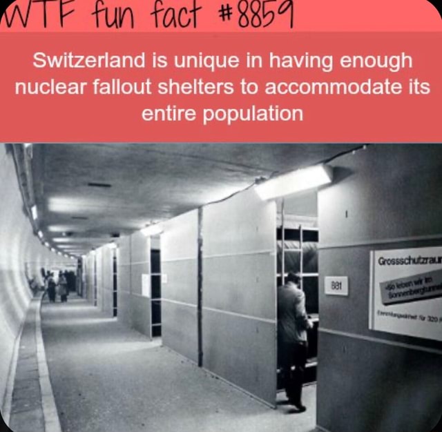 TUN Switzerland is unique in having enough nuclear fallout shelters to ...