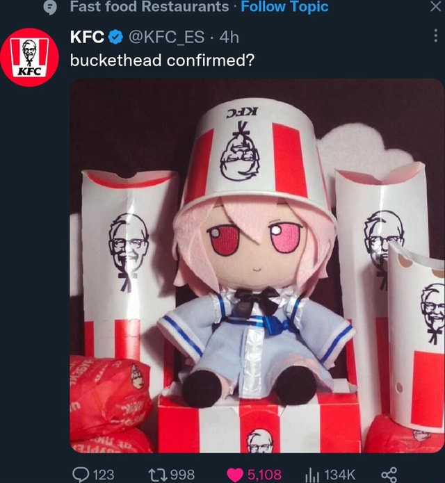 @ Fast food Restaurants Follow Topic KFC @ ES- buckethead confirmed ...